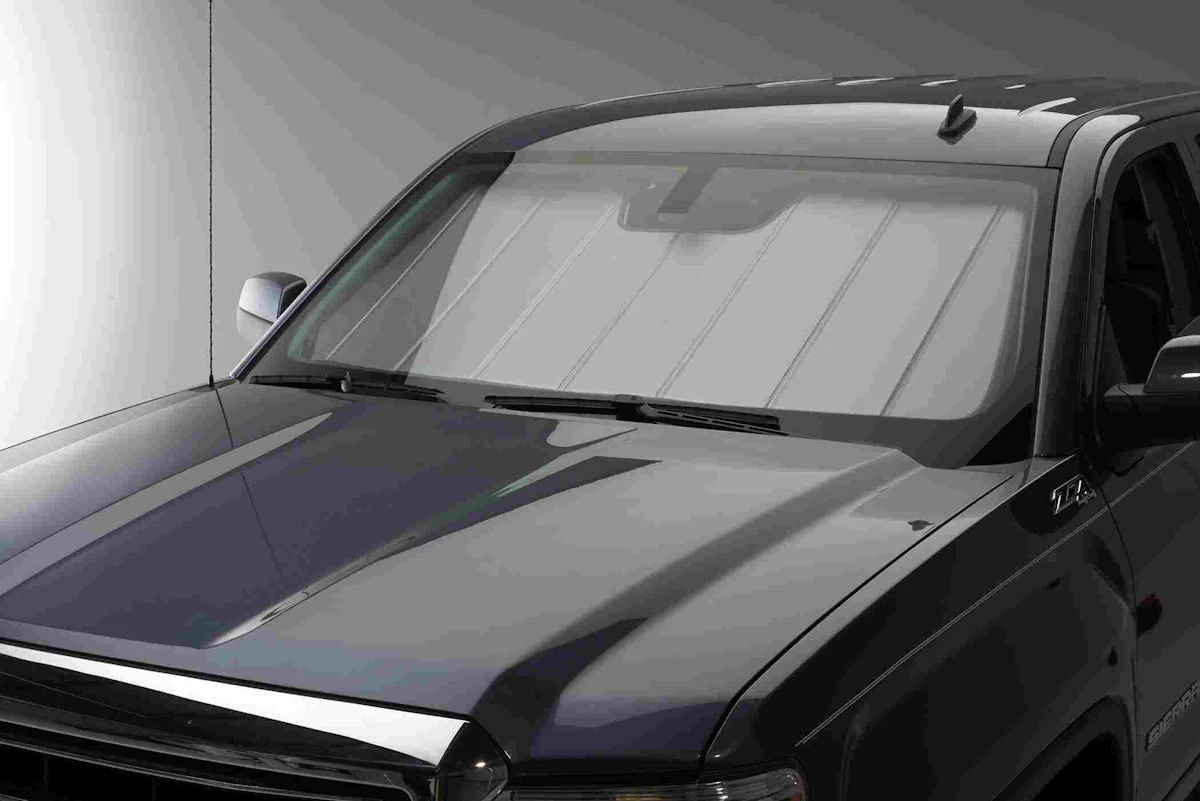 Covercraft’s UVS100 custom sunscreens protect work trucks from UV rays ...